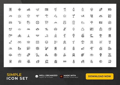 Travel Tourism Icons Set Vector Graphic By Rirafiq · Creative Fabrica