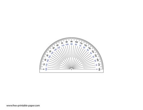 Printable Protractor 180 Degree Protractor Free Printable
