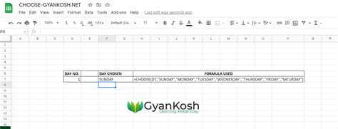 How To Use CHOOSE FUNCTION Smartly In GOOGLE SHEETS