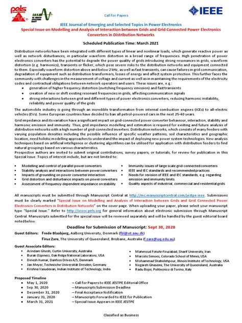 Special Issue Ieee Journal Pdf Electrical Grid Power Electronics