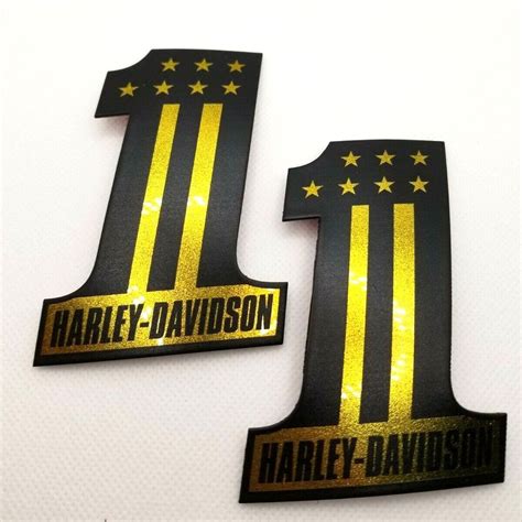 Buy 1 Starsandstripes Black Gold Tank Emblems Custom Emblems For Harley