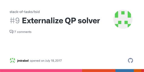 externalize qp solver · issue 9 · stack of tasks tsid · github