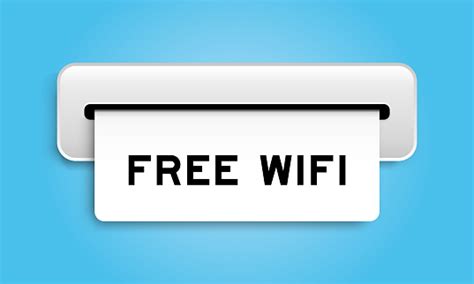 파란색 배경에 기계에서 무료 Wifi라는 단어가 있는 흰색 쿠폰 배너 고급에 대한 스톡 벡터 아트 및 기타 이미지 고급 공유 개념 광고 Istock