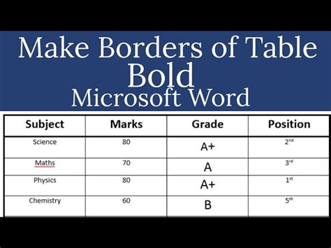 How To Make One Line Thicker In Word Table