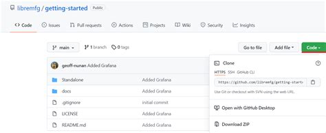 github libremfg getting started instructions and docker compose for