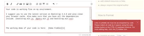 how to add jsfiddle link without including code in answer meta stack