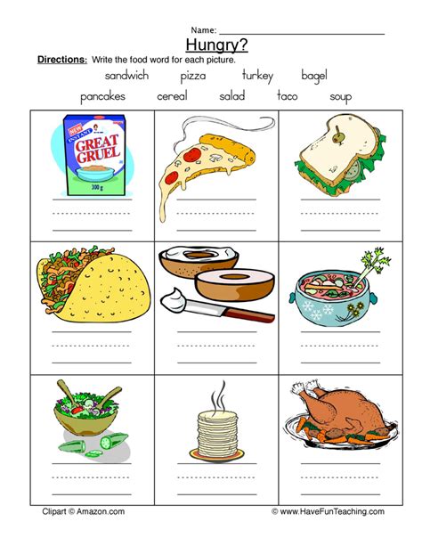 Our Food Worksheet For Class 1