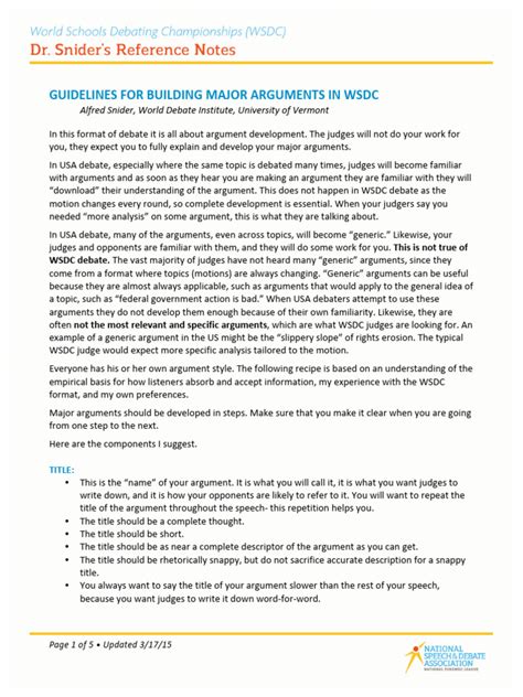 Dr Sniders Reference Notes Building Major Arguments Pdf Reason Logic