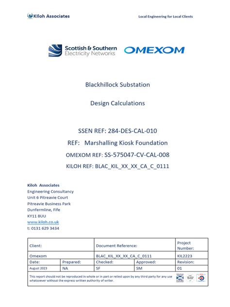 Kil2223 Blackhillock Substation Marshalling Kiosk Pdf Strength Of Materials Bending
