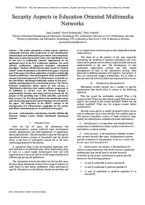 pdf security aspects in education oriented multimedia networks