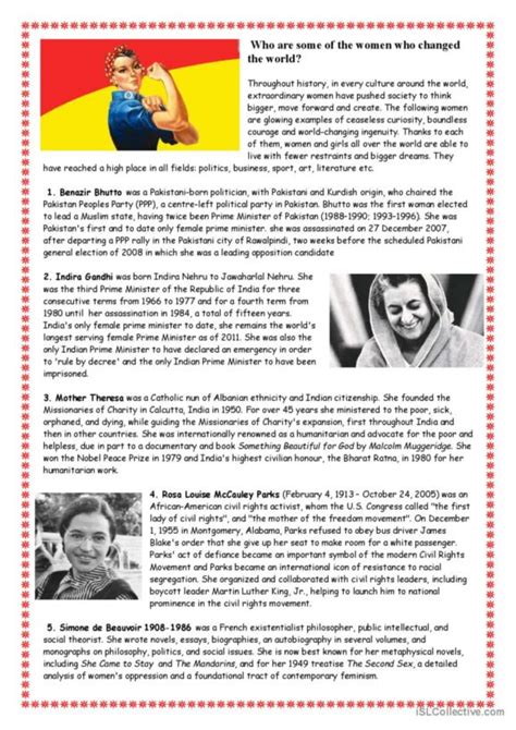 4 Women And Men Gender Roles Reading For Detail Deep Read…