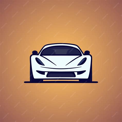 Белая икона автомобиля Передний вид Векторная иллюстрация Премиум векторы