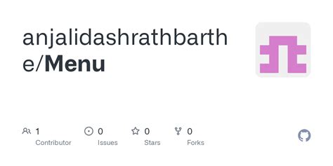 Github Anjalidashrathbarthe Menu