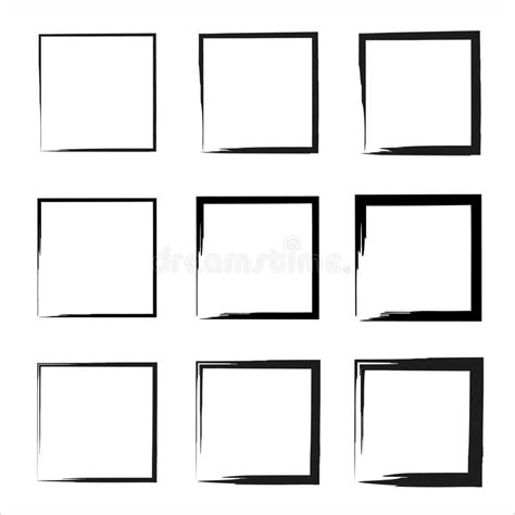 Grunge Frames Vector Set Grunge Ink Illustration Set Of Design Elements Stock Vector