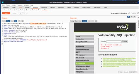 Dvwa Sql Injection ＜low＞ Csdn博客