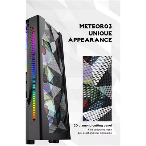 Inplay Meteor 03 01 White Mid Tower Gaming Case Pc Case Desktop Computer Gaming Case Computer