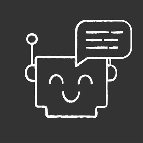 Chatbot Message Chalk Icon Talkbot Modern Robot Square Head Laughing Chat Bot Virtual