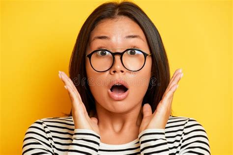 Close Up Portrait Of Asian Nice Attractive Pretty Lovely Shocked