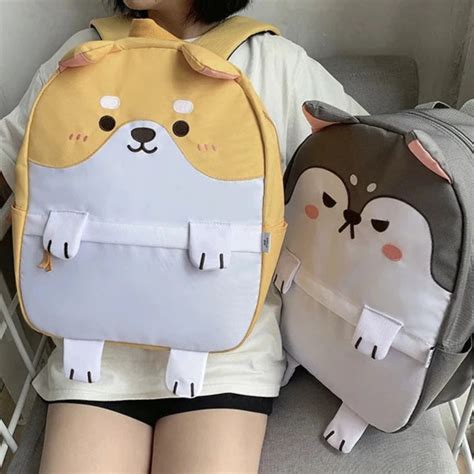 Kawaii Shiba Inu Canvas Backpacks Kore Kawaii