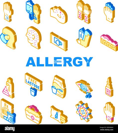 Allergy Health Problem Collection Icons Set Vector Stock Vector Image And Art Alamy