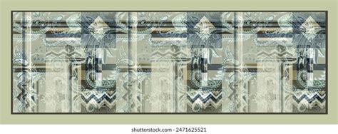 Rectangle Silk Scarf Design Seamless Textile Stock Vector Royalty Free Shutterstock