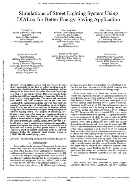 Simulations Of Street Lighting System Using Dialux For Better Energy Saving Application Pdf