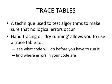 ppt trace tables powerpoint presentation free download id 5904218