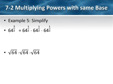 Ppt 7 2 Multiplying Powers With Same Base Powerpoint Presentation