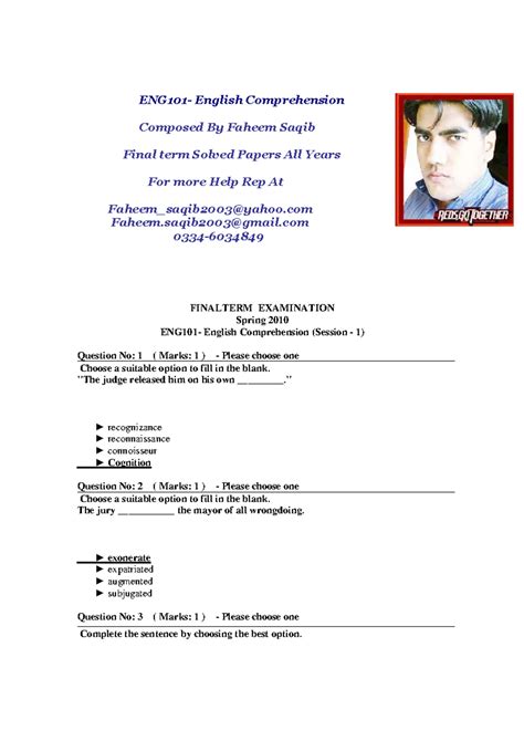 Eng101 Solved Mcqs Mega File And Quiz File Solved Mcqs Mega File From All Past Papers Solved