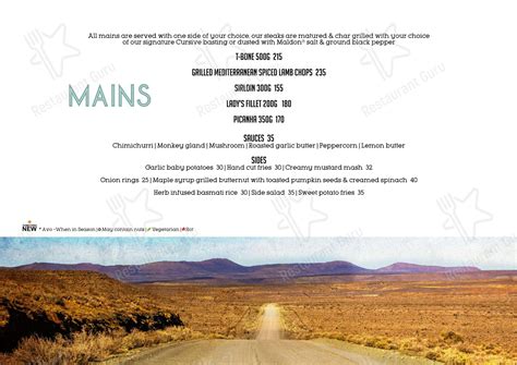 Menu At Cursive Lifestyle Eatery Restaurant Pretoria