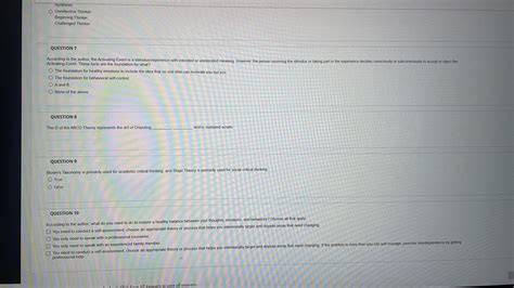 The ABC And D In The ABCD Theory Represent What A Chegg Com