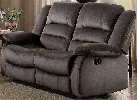 Homelegance Jarita Reclining Loveseat Polyester Fabric Cover Chocolate