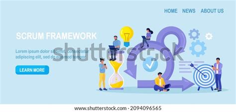 Scrum Framework Concept Scrum Process Diagram Stock Vector Royalty Free 2094096565 Shutterstock