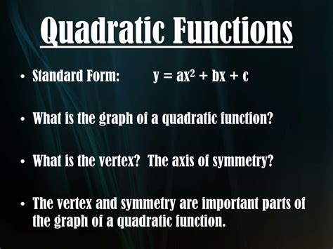 PPT Quadratic Functions Extreme Values And Graphs PowerPoint Presentation ID