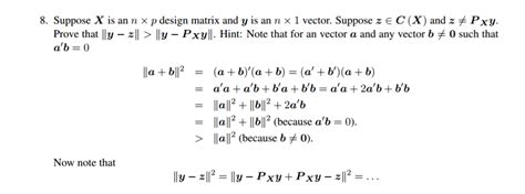 Solved Suppose X Is An N Times P Design Matrix And Y Is An N Chegg Com