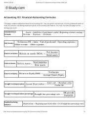 Master Financial Accounting Formulas In Accounting 101 Course Hero