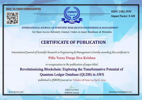 p v d siva krishna on linkedin blockchain aws qldb innovation