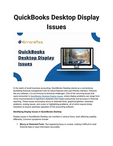 PPT QuickBooks Desktop Display Issues PowerPoint Presentation Free Download ID