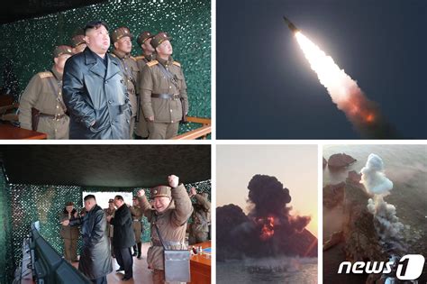 김정은 전술유도무기 시범사격 참관 노동신문 보도