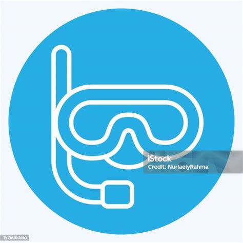 아이콘 마스크와 스노클링 태국 기호와 관련된 파란 눈 스타일 편집 가능한 간단한 디자인 간단한 그림 간단한 벡터 아이콘 세계