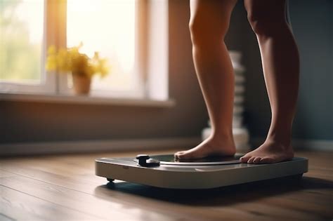Premium Photo Mature Man Looks For The Scale To Motivate Himself To Lose Weight Ai Generated