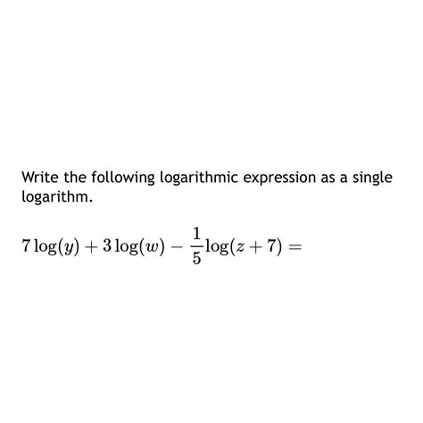 Solved Write The Following Logarithmic Expression As A Chegg