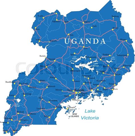 Highly Detailed Vector Map Of Uganda Stock Vector Colourbox