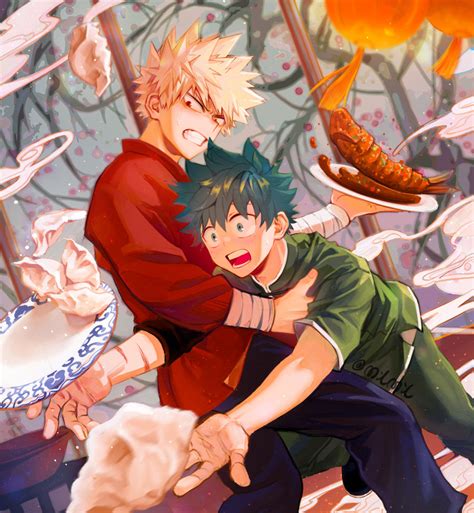 Midoriya Izuku And Bakugou Katsuki Boku No Hero Academia Drawn By