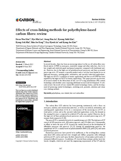 Effects Of Cross Linking Methods For Polyethylene Based Carbon Fibers