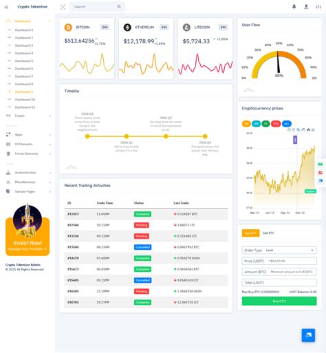 Discover Cryptocurrency Dashboard Admin Template With Crypto Ui Kit