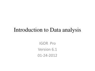 PPT Introduction To Data Analysis PowerPoint Presentation Free Download ID