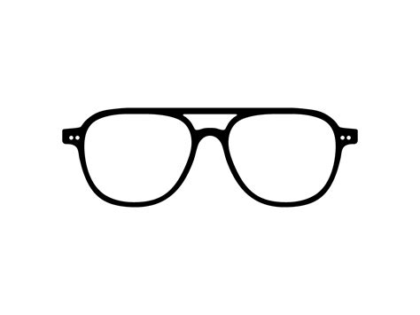 Eye Glasses Silhouette Pictogram Front View Flat Style Can Use For