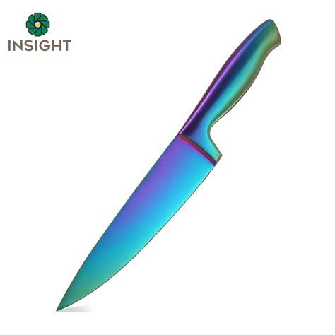 Wholesale Customized Knife With Titanium Coated Rainbow Blades Manufacturers Suppliers Factory