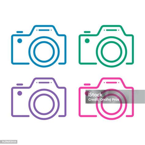 카메라 플랫 웹 아이콘 사진 디지털 디자인 복고풍 장비 기호 벡터 일러스트 레이 션 세트 개념에 대한 스톡 벡터 아트 및 기타 이미지 Istock